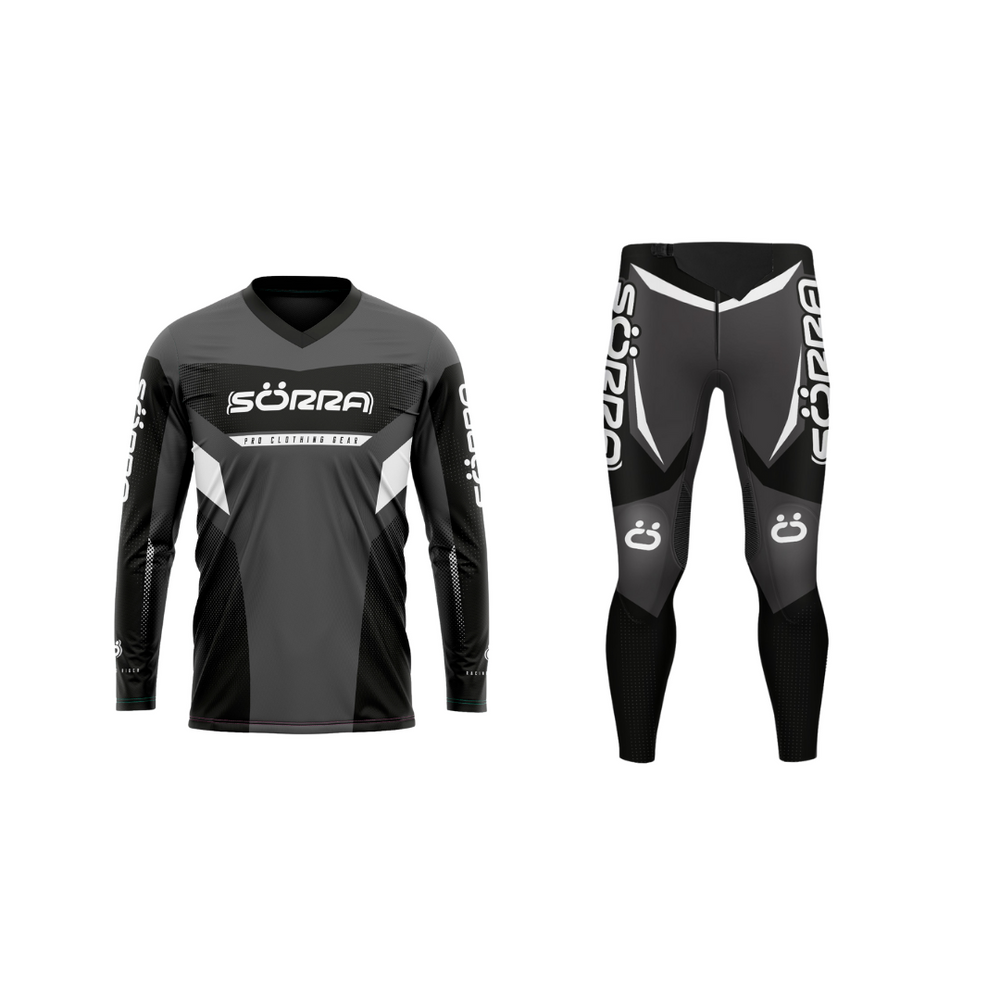 TRIAL CLOTHING SET 2 RACING BLACK AND WHITE